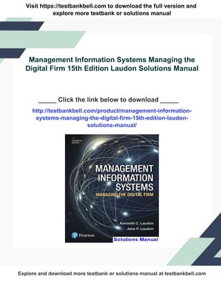 Management Information Systems Managing the Digital Firm 15th Edition ...