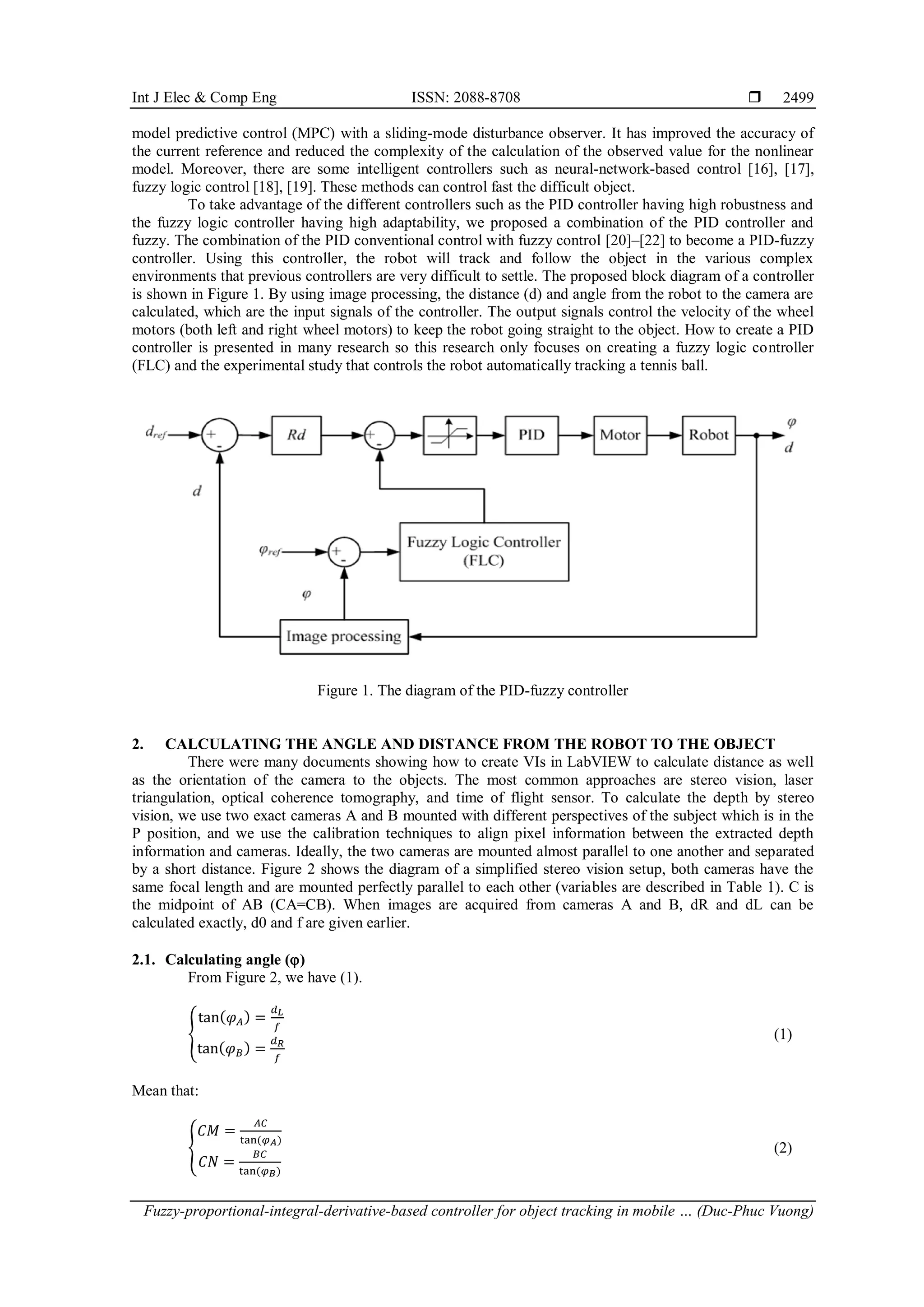 Fuzzy-proportional-integral-derivative-based controller for object tracking in mobile robots | PDF