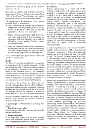 Applications of Infra Red Spectroscopy | PDF