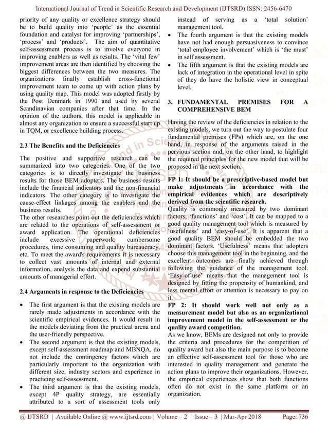 Business Excellence Model: A Selective Study | PDF