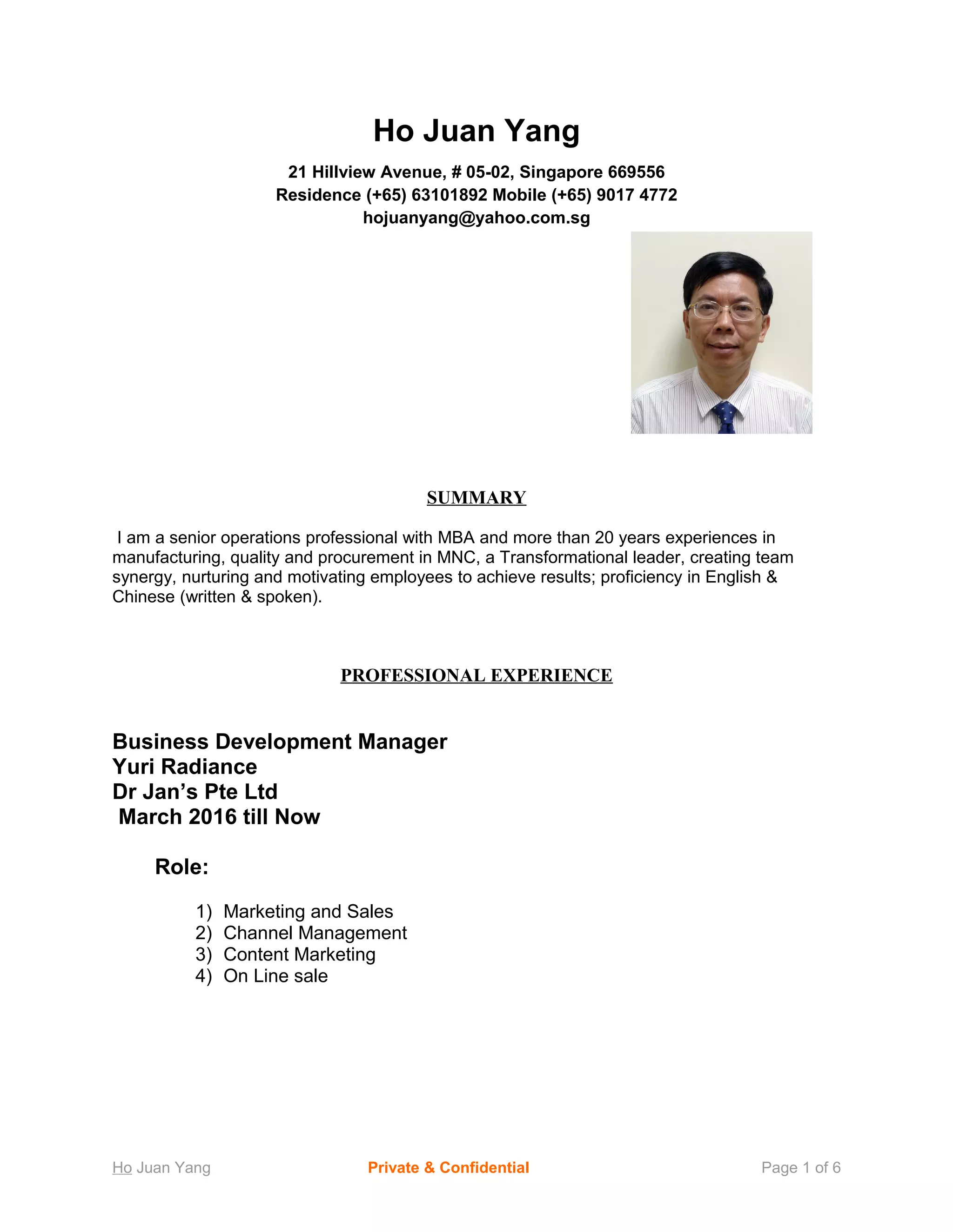 ResumeHoJY 290316 | PDF