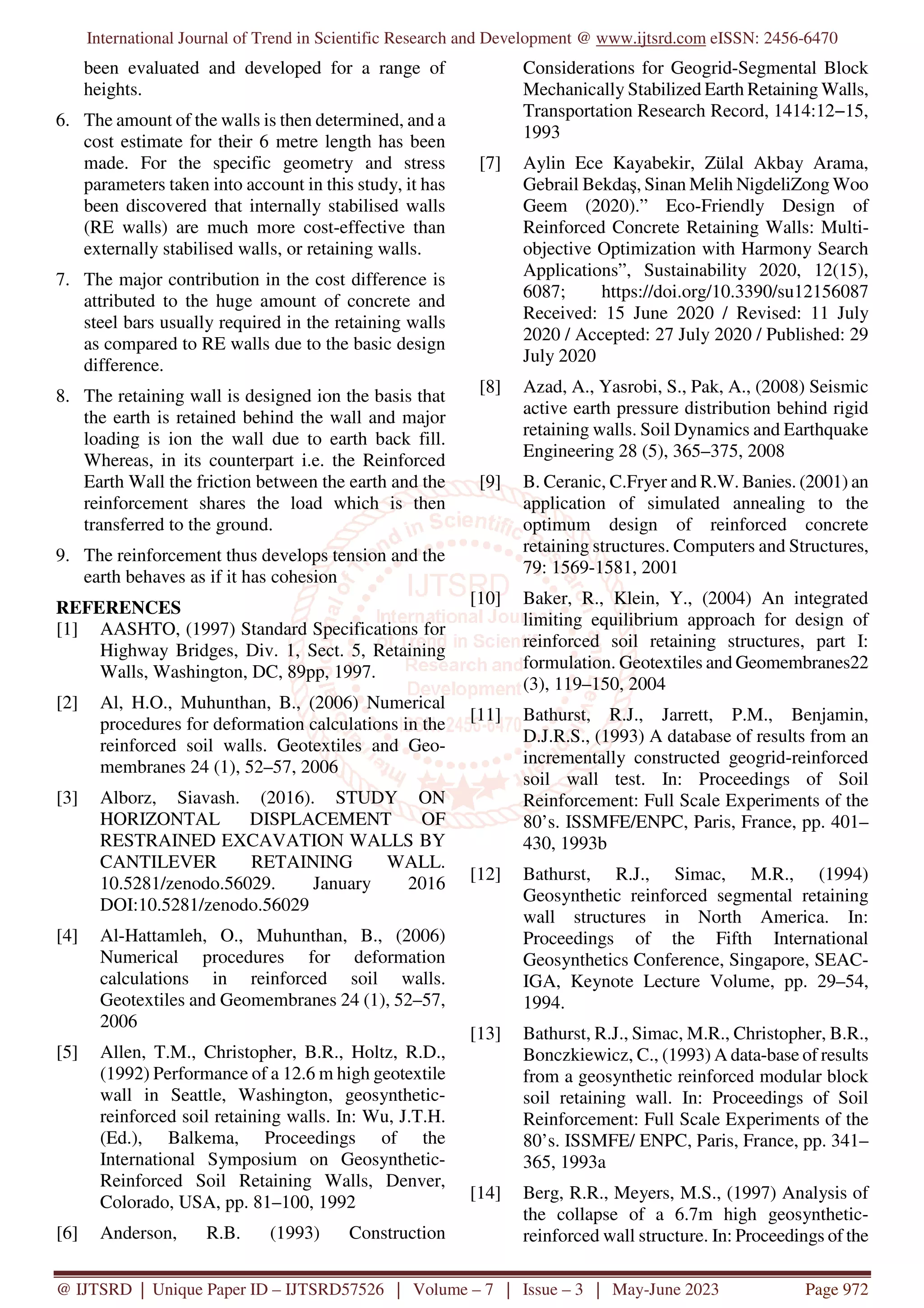 Design of R.C.C. Retaining Wall and Reinforced Earth Wall for 6 Meter Height | PDF