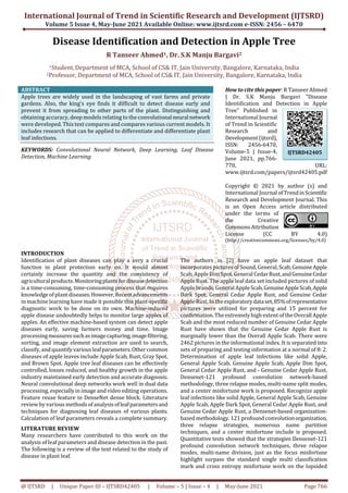 Disease Identification and Detection in Apple Tree | PDF