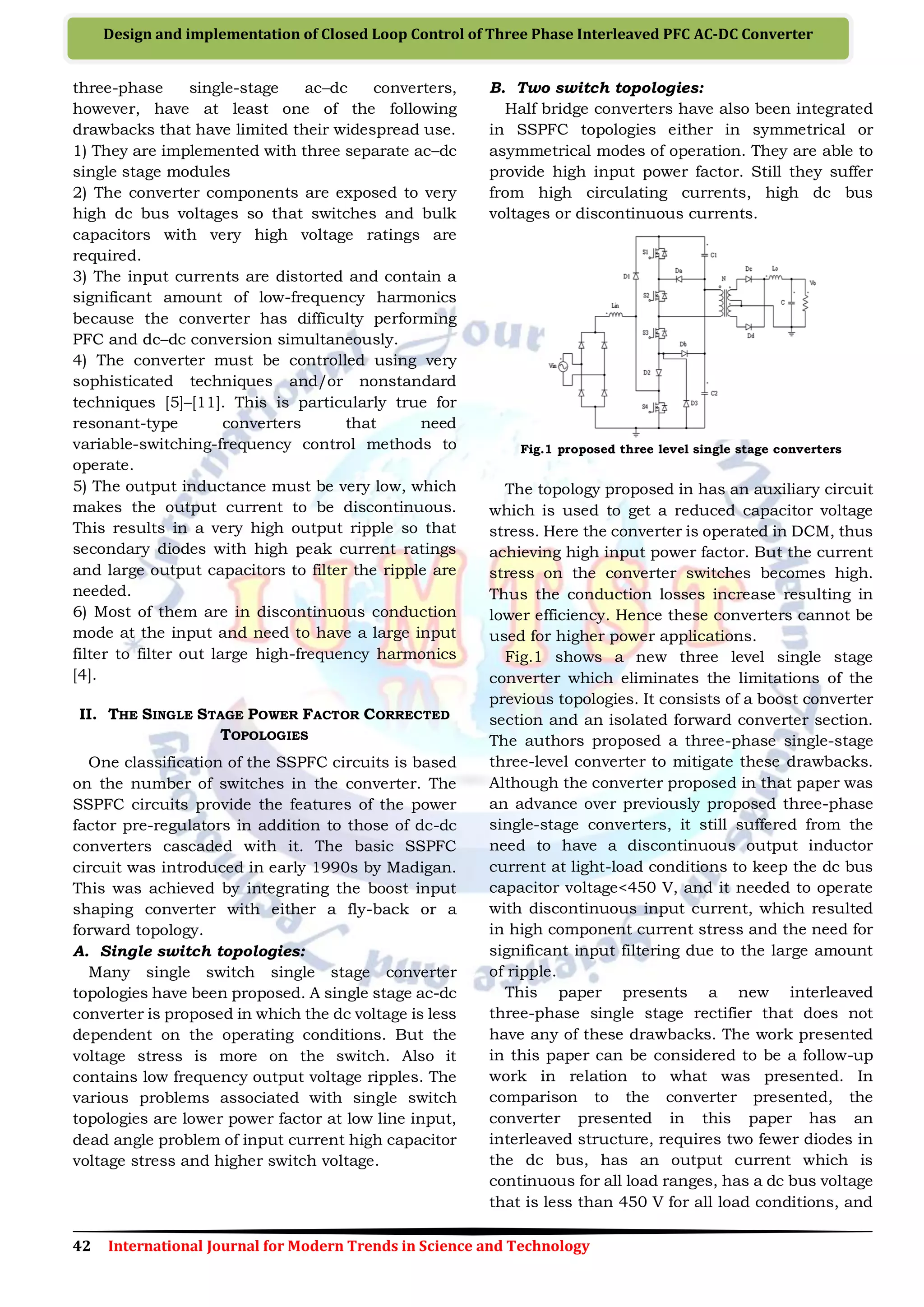 Design And Implementation Of Closed Loop Control Of Three Phase Interleaved Pfc Ac Dc Converter