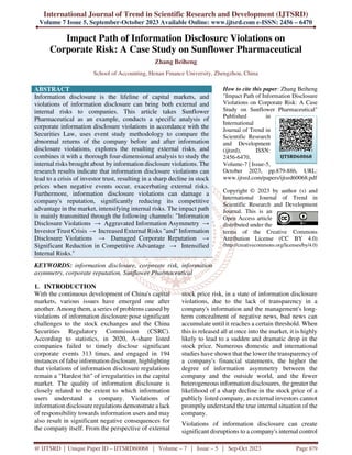 Impact Path of Information Disclosure Violations on Corporate Risk A ...