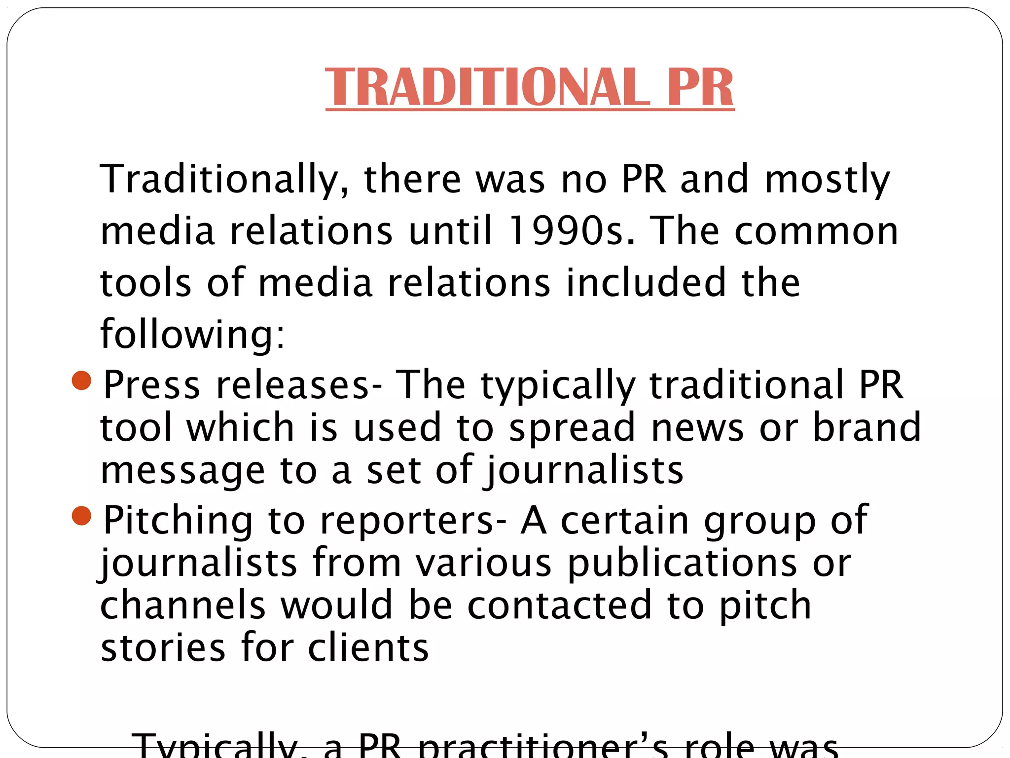 Evolving trends of public relations | PPT