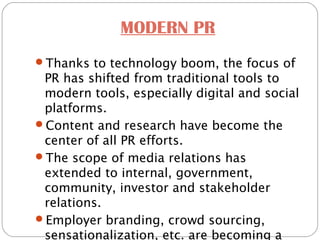 Evolving trends of public relations | PPT