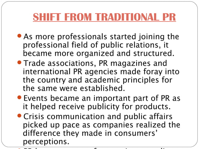 Evolving trends of public relations | PPT | Business | Business and Finance