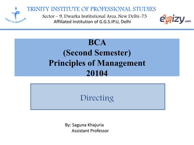 Directing-Principles of Management | PPT