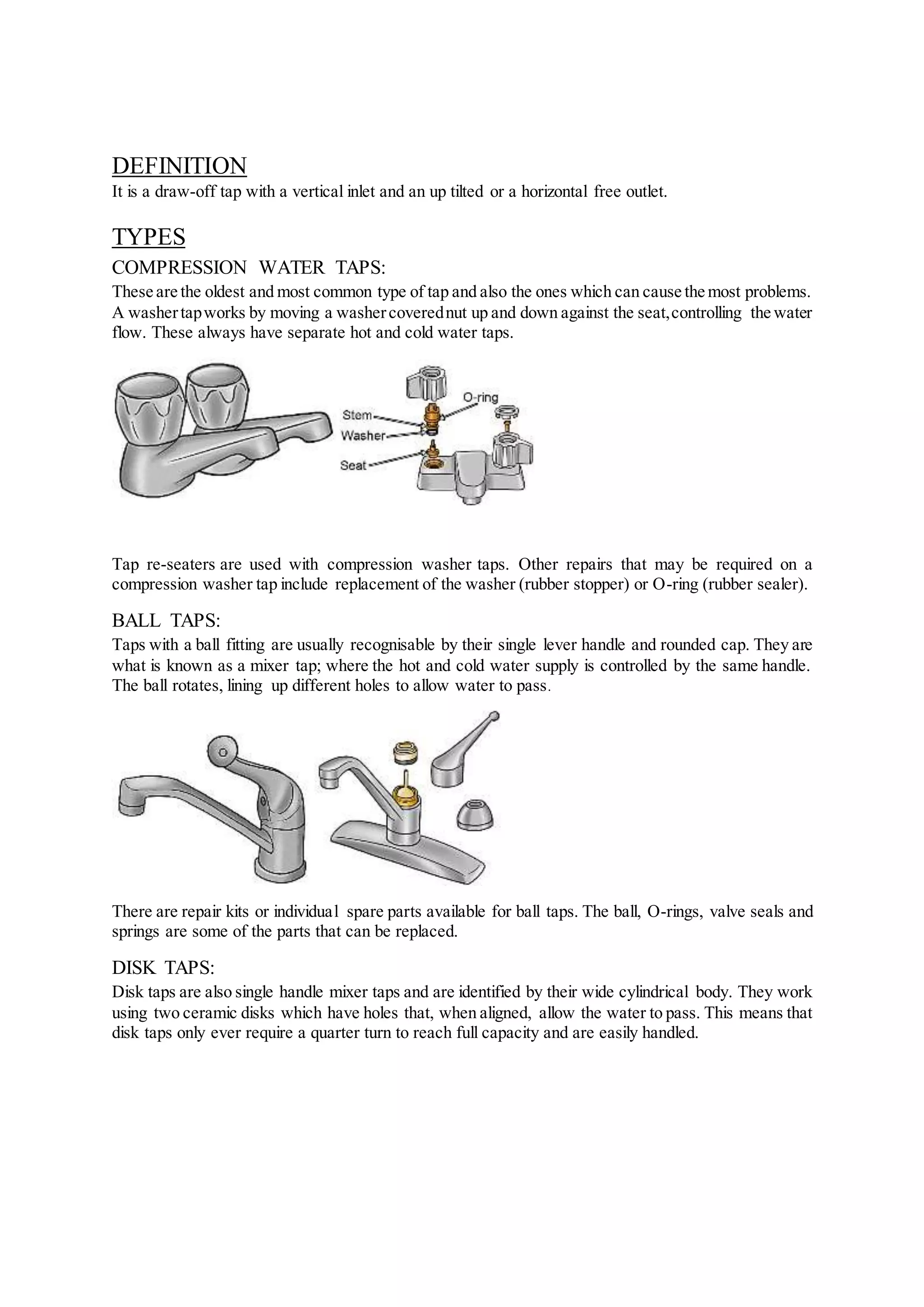 Pillar and Bib taps | DOCX