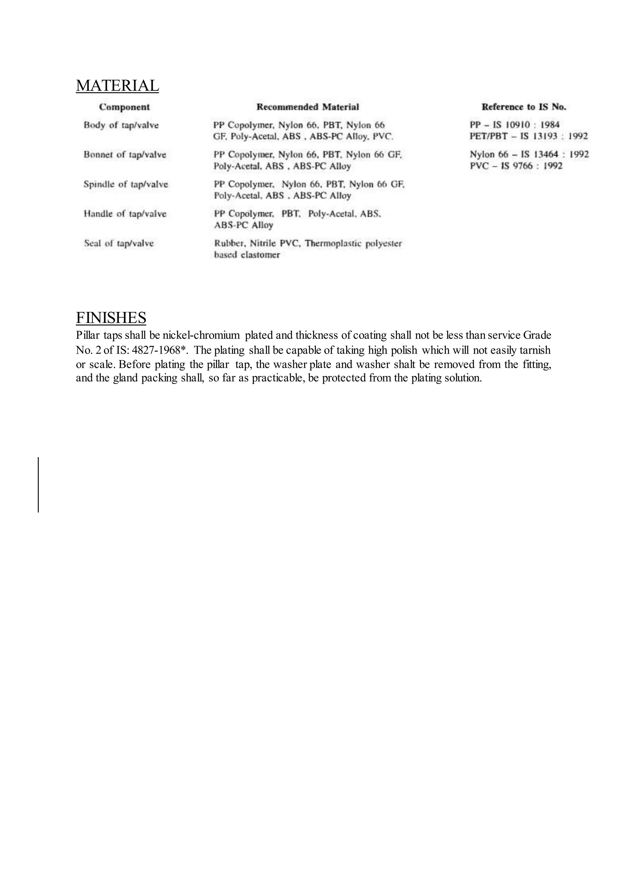 Pillar and Bib taps | DOCX