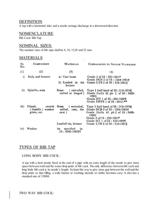 Pillar and Bib taps | DOCX