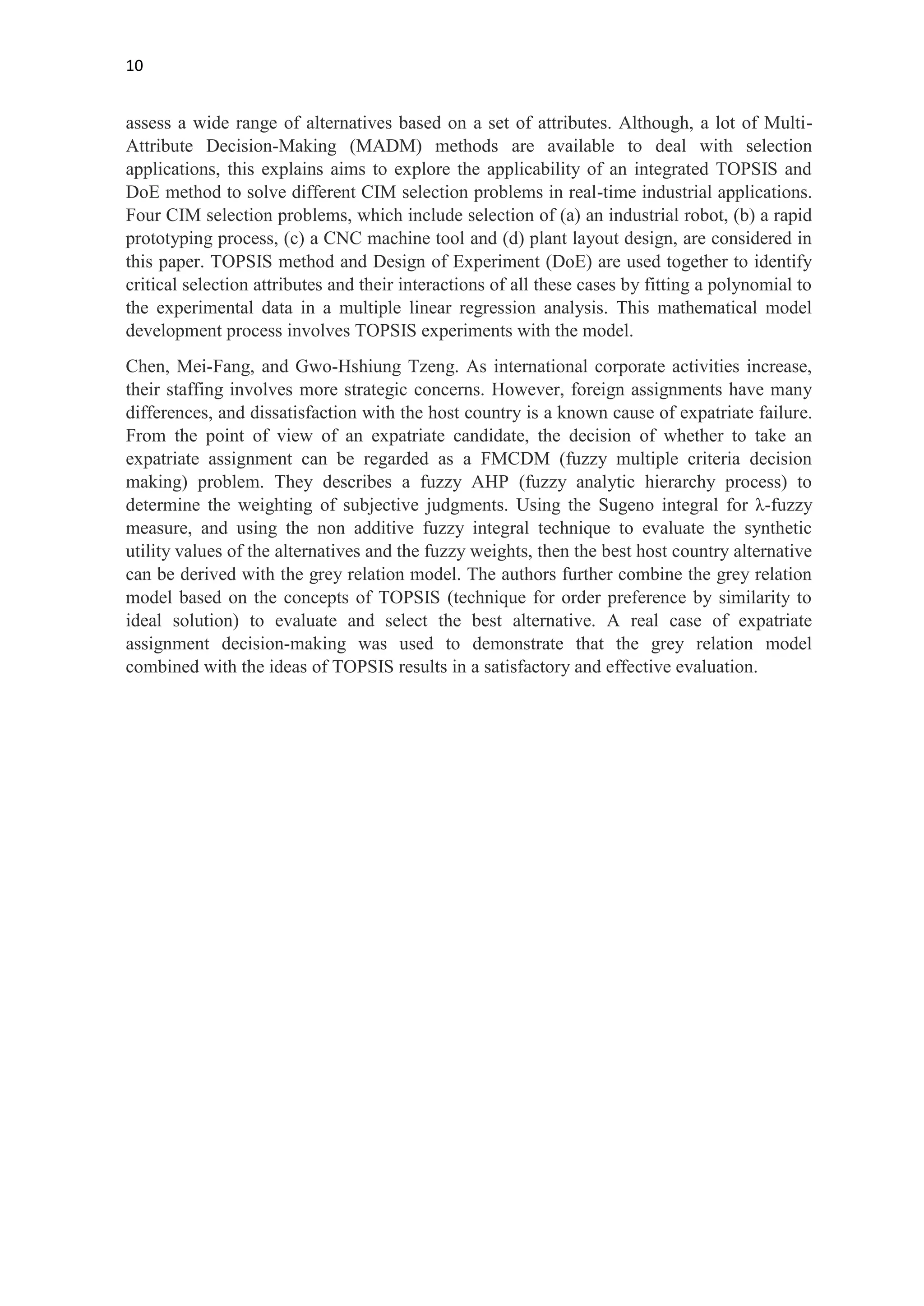 DEVELOPMENT OF SOME INTEGRATED DECISION-MAKING FRAMEWORK FOR ADVANCED MANUFACTURING TECHNOLOGY ...