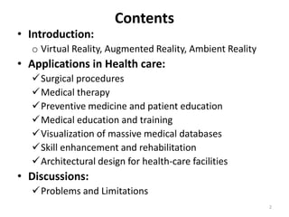 Virtual Reality in Health care | PPTX