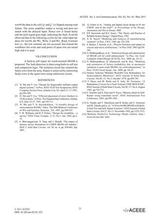 Built-in Self Repair for SRAM Array using Redundancy | PDF