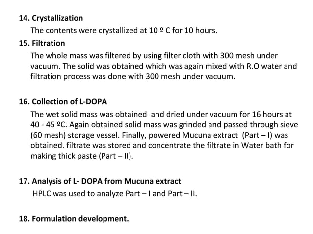 FORMULATION AND OPTIMIZATION OF L-DOPA EXTRACT TABLET FROM MUCUNA ...