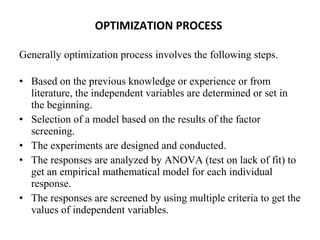 FORMULATION AND OPTIMIZATION OF L-DOPA EXTRACT TABLET FROM MUCUNA ...