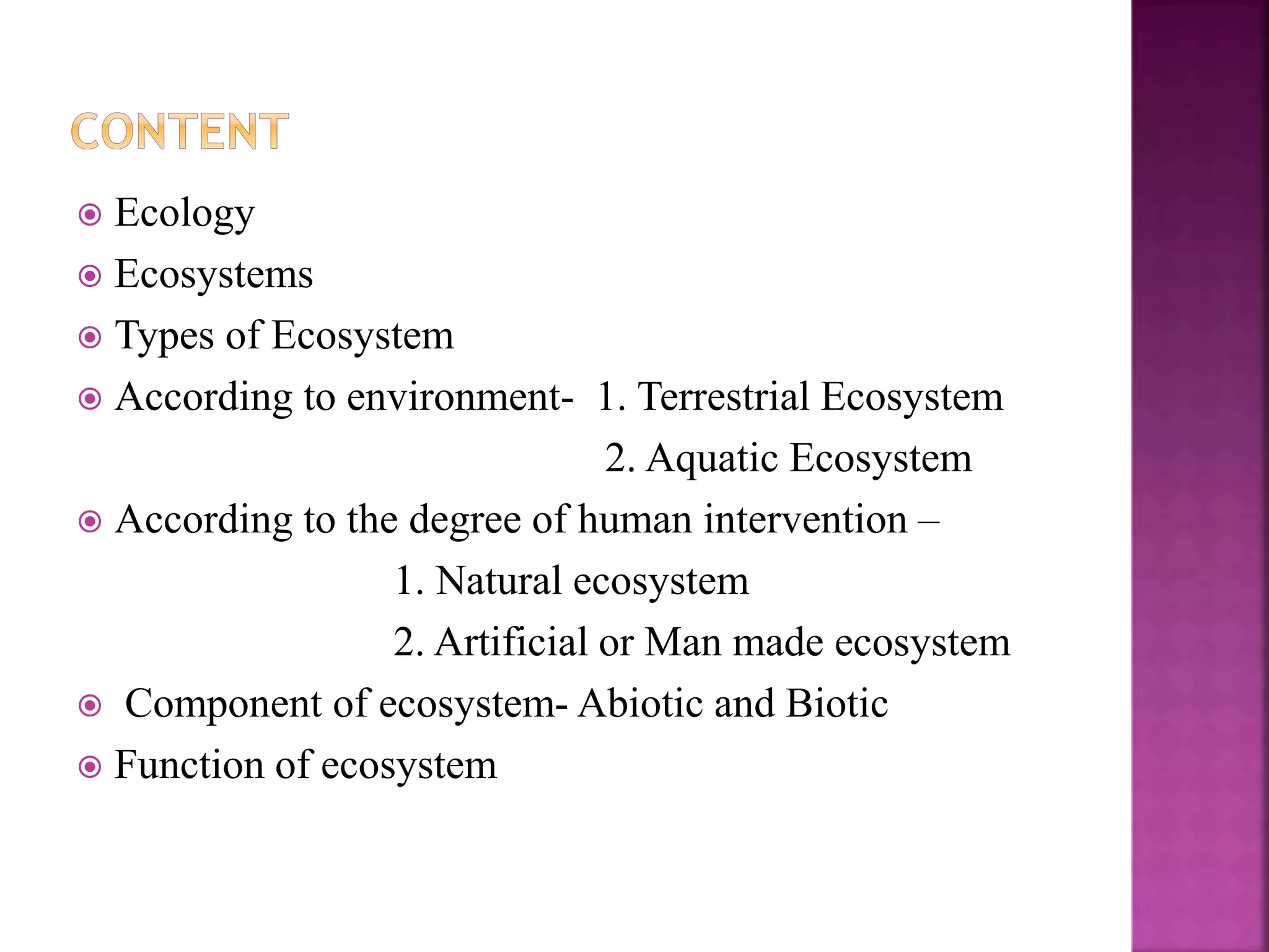 Ecology and Ecosystem | PPT