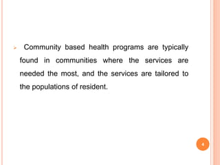 Application of community organization in community health program | PPTX
