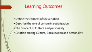 Role of culture in Socialisation And Discussion about Culture ...