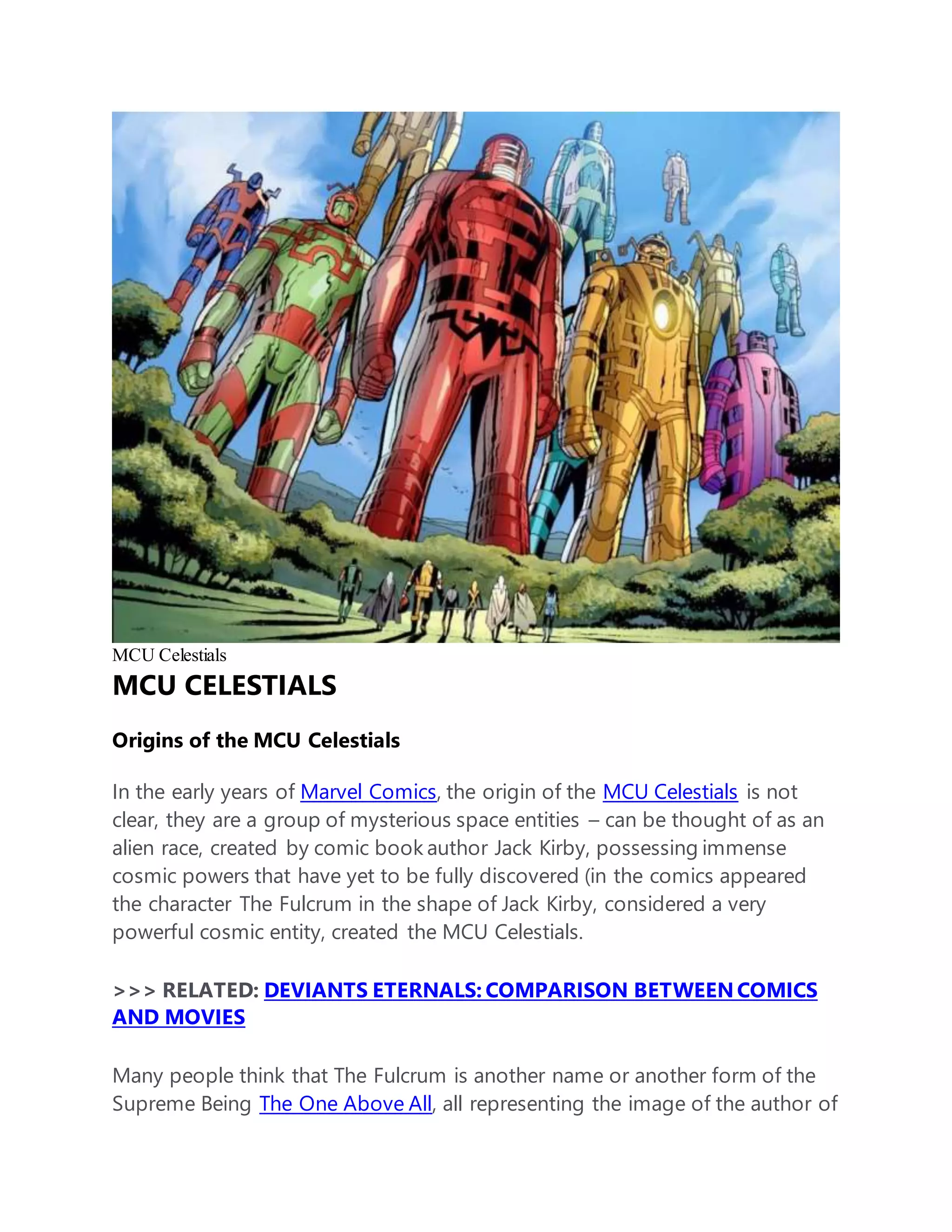 MCU Celestials: Who are the powerful and mysterious entities? | PDF