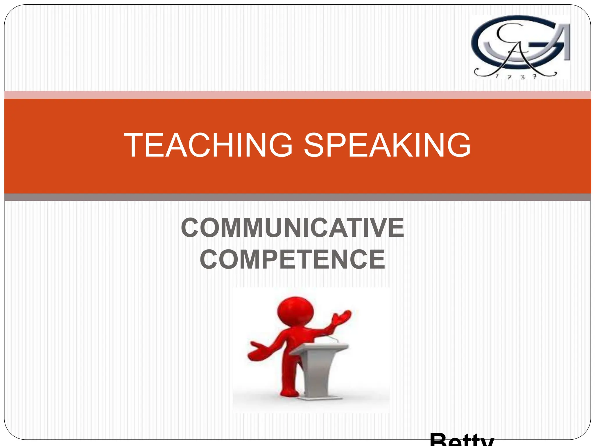 Communicative competence teaching speaking | PPT