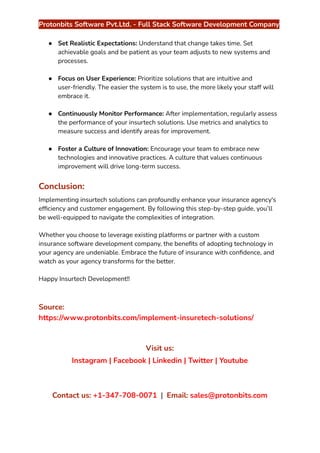Implement Insuretech Solutions: Best Guide for Insurance Agency | PDF