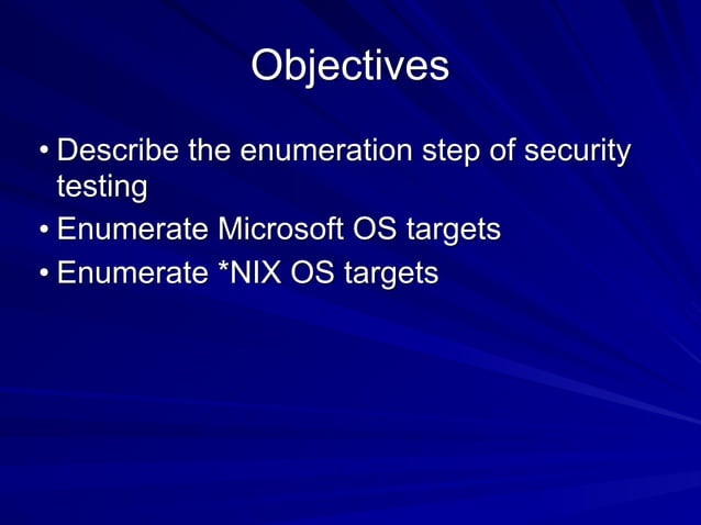 CNIT 123: 6: Enumeration | PPT