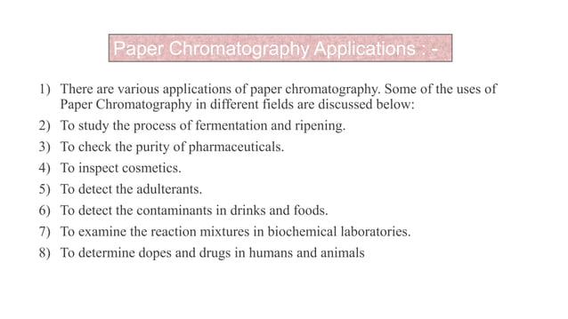 PAPER CHROMATOGRAPHY BY Rx PHARMEDICO | PPT