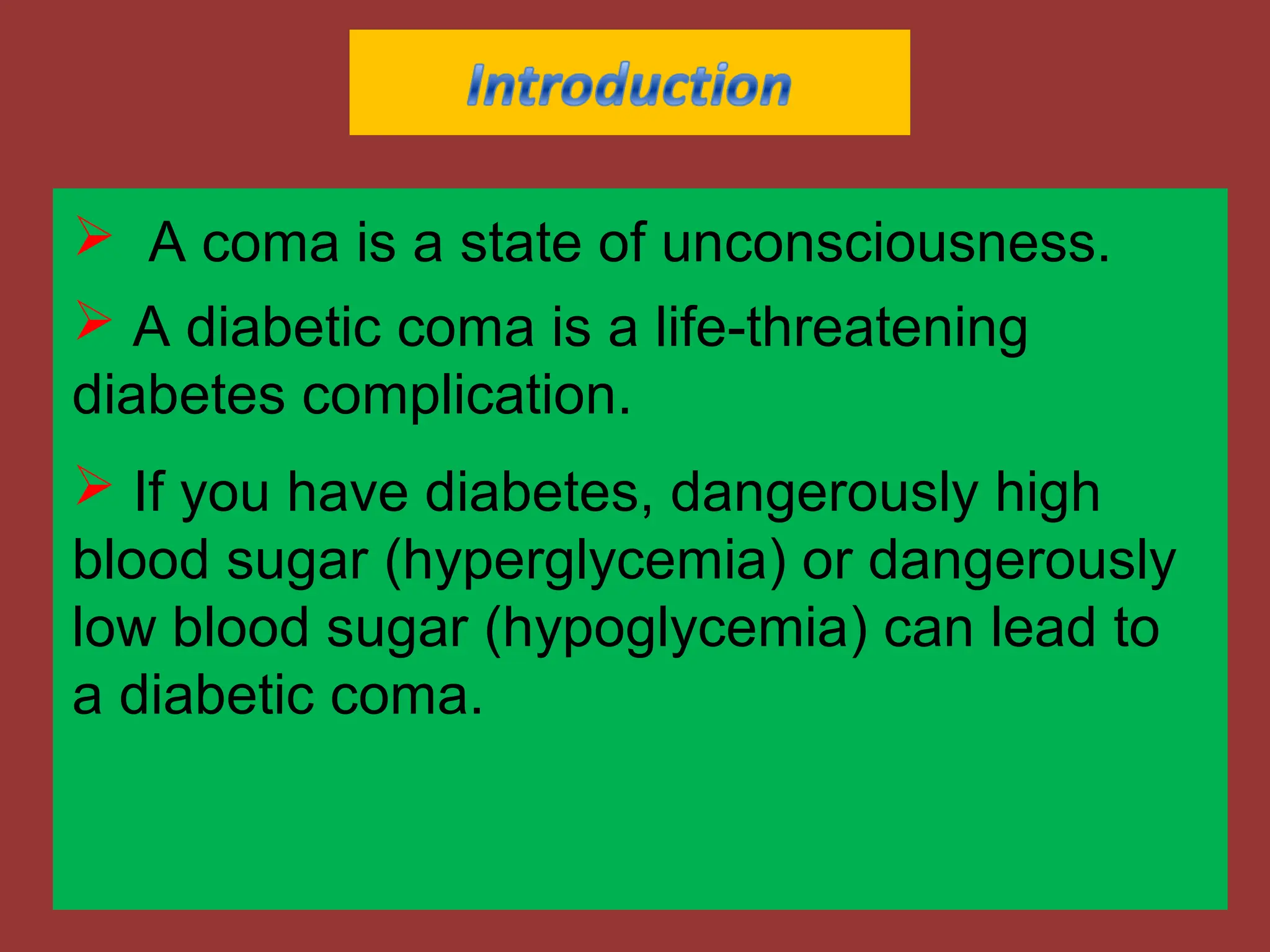 Seminar on diabetic coma and management. | PDF