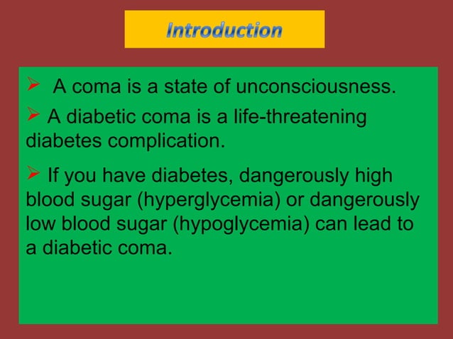 Seminar on diabetic coma and management. | PDF | Diabetes | Diseases ...
