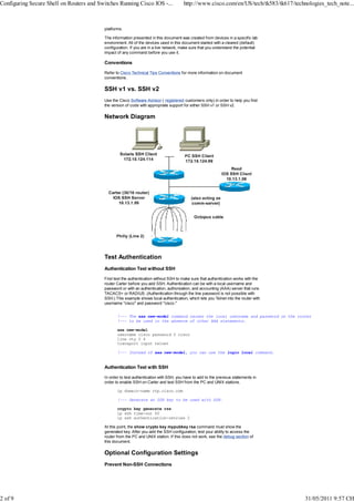 Configuring Secure Shell on Routers and Switches Running Cisco IOS - Cisco Systems | PDF