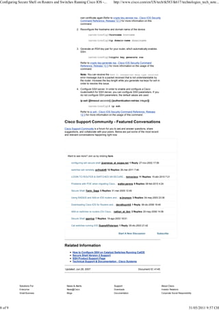 Configuring Secure Shell on Routers and Switches Running Cisco IOS - Cisco Systems | PDF
