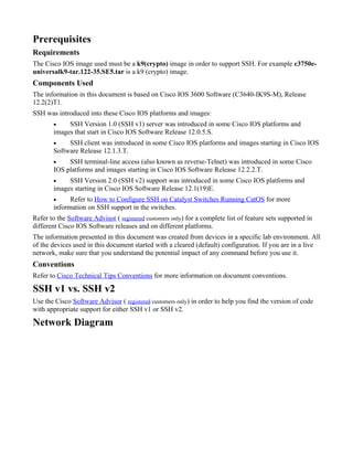 Configuring Secure Shell on Routers and Switches Running Cisco IO | PDF