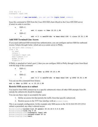 Configuring Secure Shell on Routers and Switches Running Cisco IO | PDF