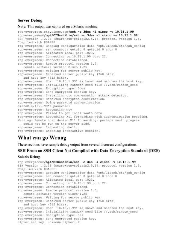 Configuring Secure Shell on Routers and Switches Running Cisco IO | PDF
