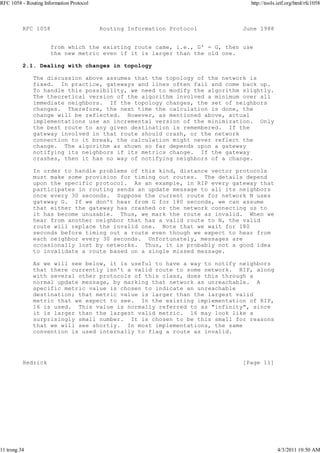 RFC 1058 - Routing Information Protocol | PDF