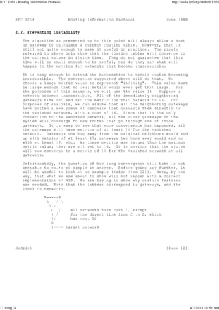 RFC 1058 - Routing Information Protocol | PDF