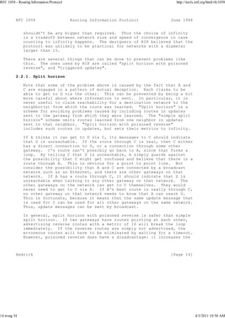 RFC 1058 - Routing Information Protocol | PDF
