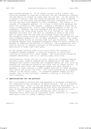 RFC 1058 - Routing Information Protocol | PDF
