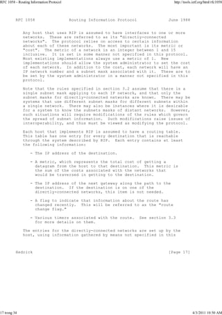 RFC 1058 - Routing Information Protocol | PDF