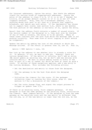 RFC 1058 - Routing Information Protocol | PDF
