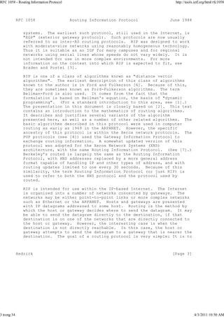 RFC 1058 - Routing Information Protocol | PDF