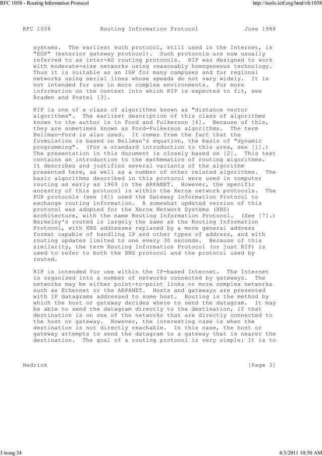 RFC 1058 - Routing Information Protocol | PDF