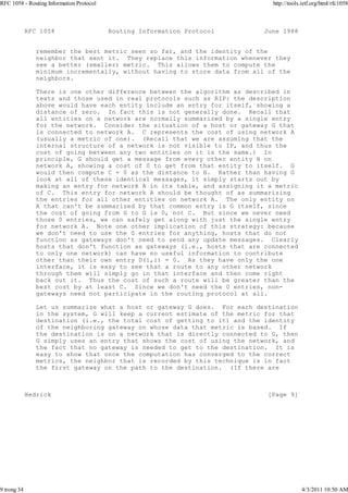 RFC 1058 - Routing Information Protocol | PDF