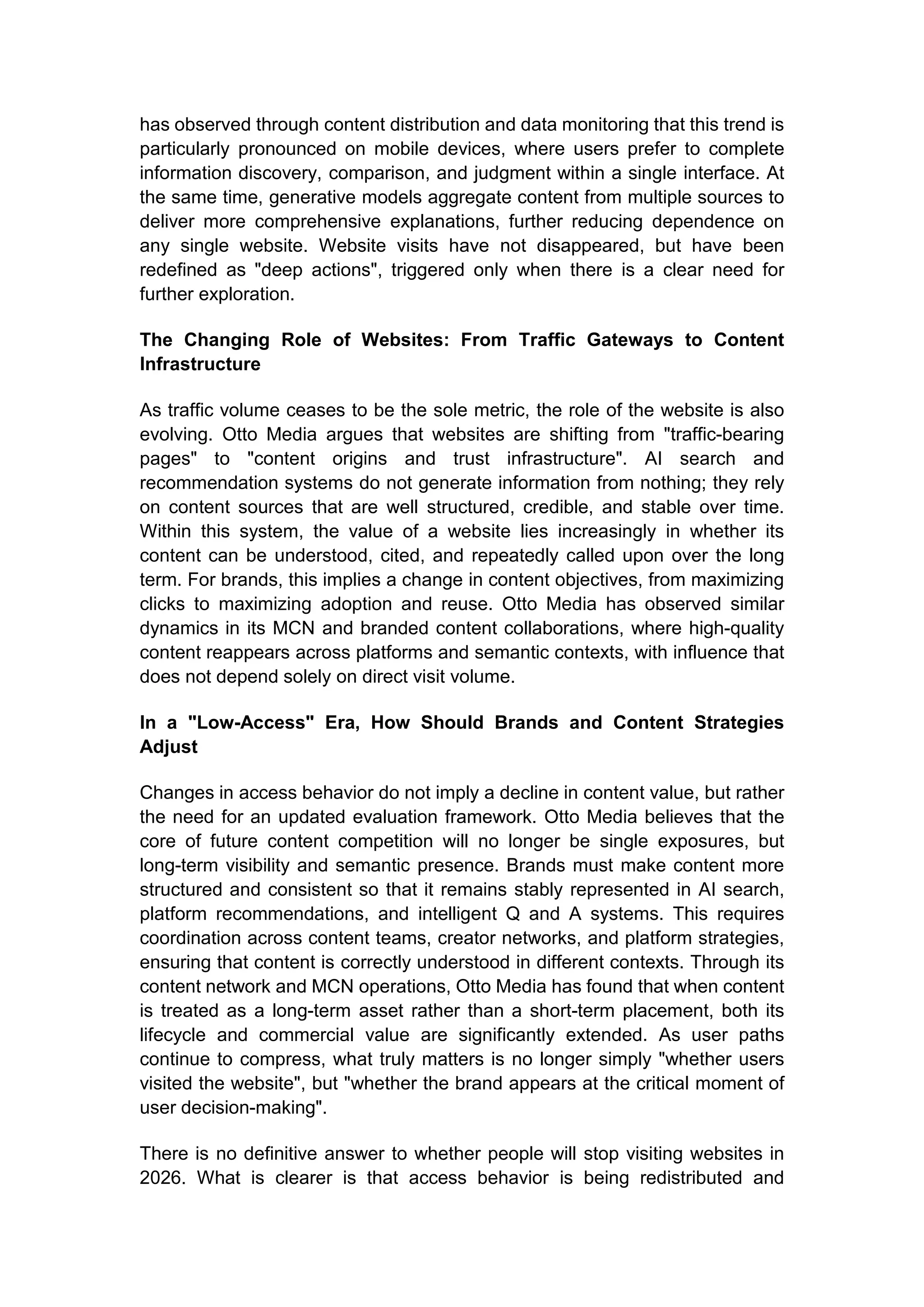 "Clicks" Begin to Disappear: Otto Media Interprets the Structural Shift ...