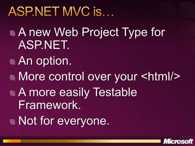 Developing Aspnet Applications Using The Model View Controller Pattern Ppt
