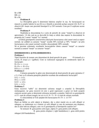 probleme-genetica- propuse spre rezolvare | PDF