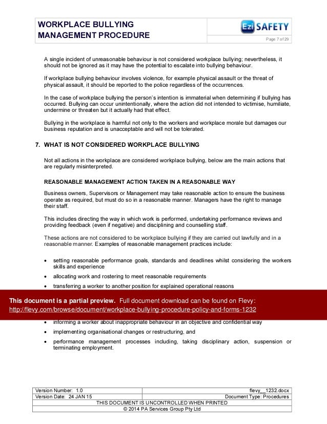 Workplace Bullying Procedure Policy And Forms workplace-bullying-procedure-policy-and-forms