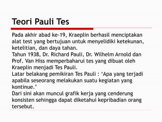 Pauli, Teori, Administrasi, Skoring & Interpretasi | PPTX
